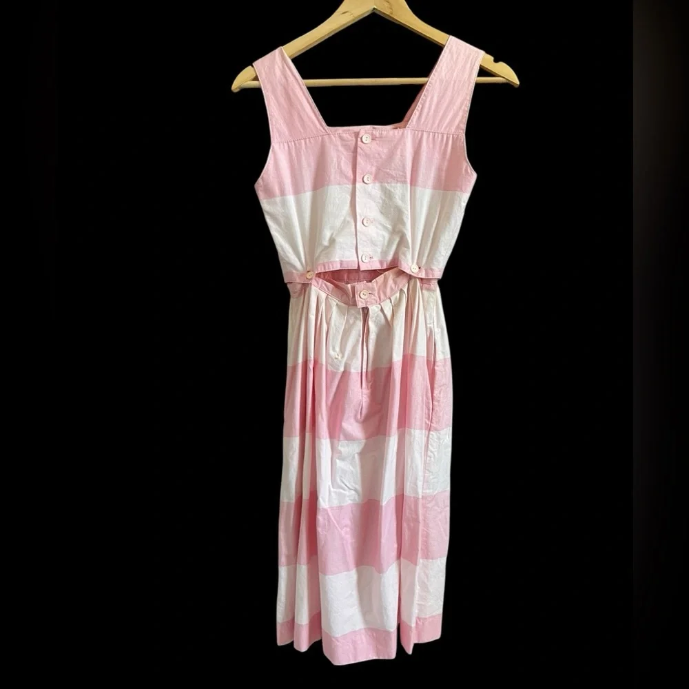 Lanz Originals | Dresses | Vintage Lanz Pinkwhite Stripe Square Neck ...